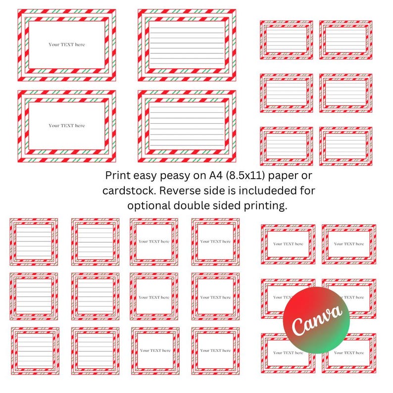 Editable Christmas Notes, Template for Christmas Elf Cards Notes Props ...