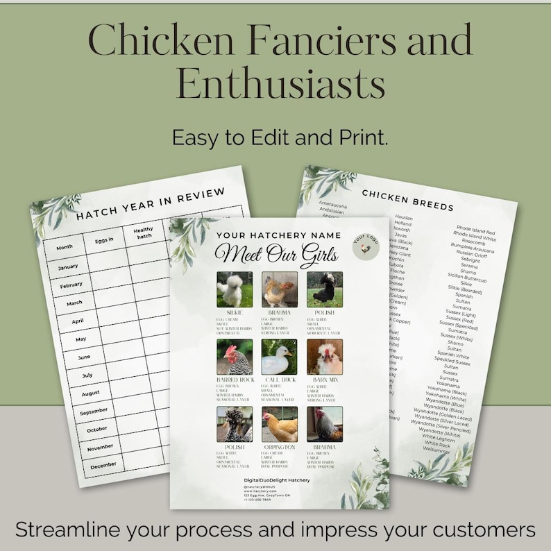 Hatchery Forms Records Price List Chicken Poultry Organizers Bundle ...