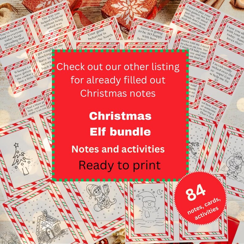 Editable Christmas Notes, Template for Christmas Elf Cards Notes Props ...