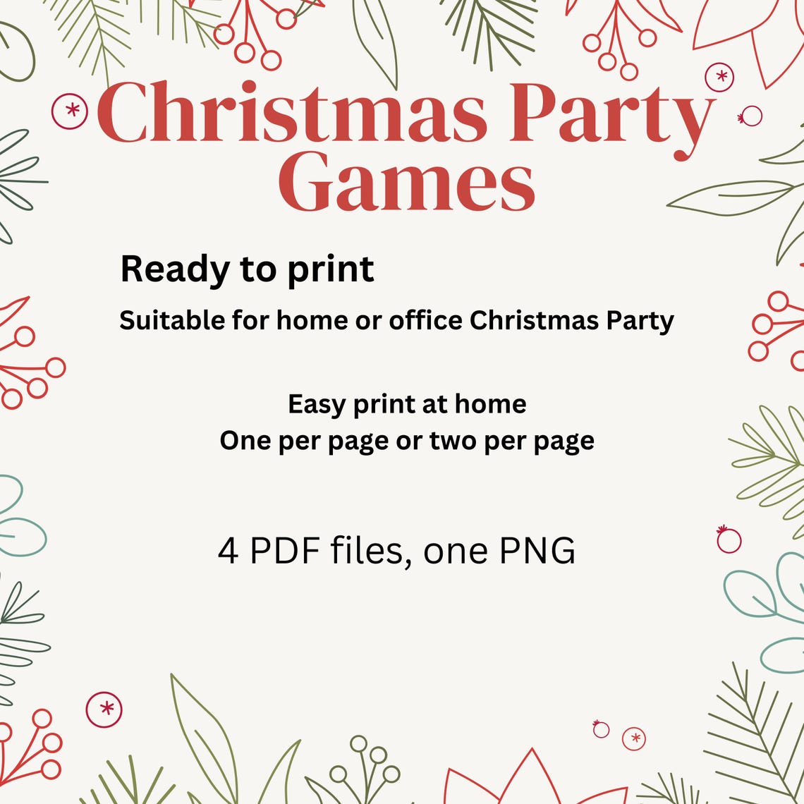 Christmas Party Games, Printable Games Dinner Table Riddles Scavenger ...