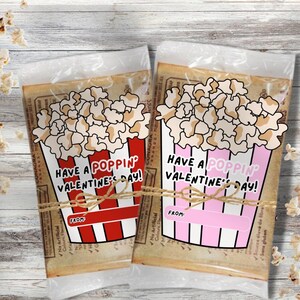 Popcorn Bag Valentine's Day Cards, Girls Boys Gift Tween Kids ...