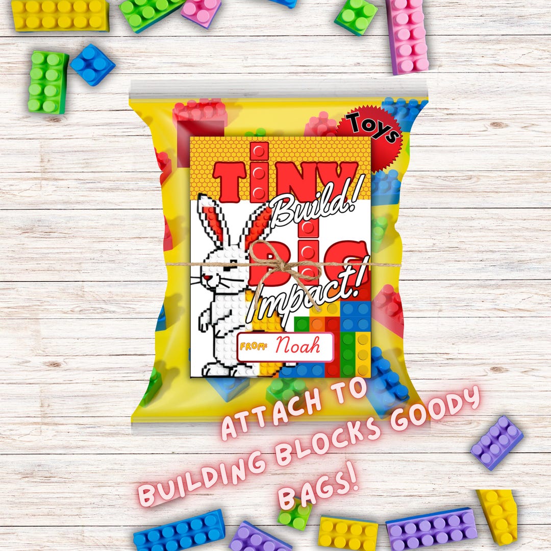 Printable Building Blocks Gift Tag Digital Download PDF PNG Easter ...