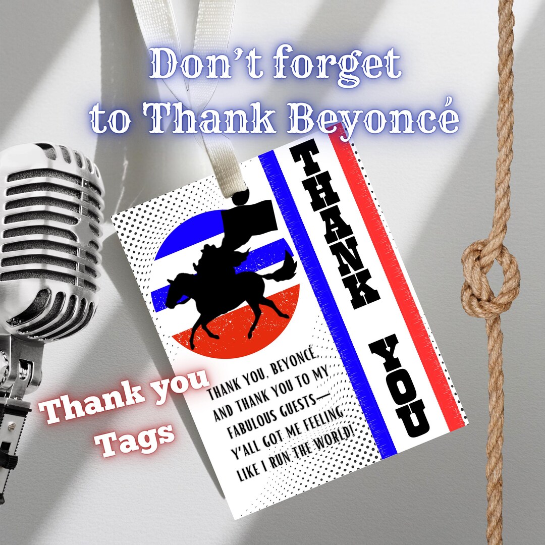 Thank You Tags Thanks Beyoncé Themed Goodie Loot Bags Birthday ...