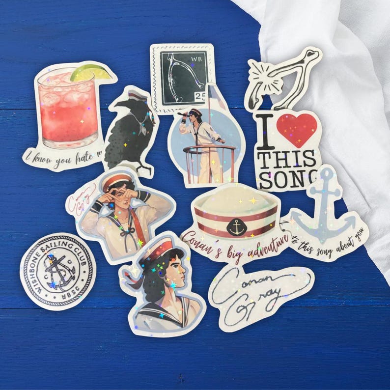 12 Pc Conan Wishbone Sticker Pack, Gray Pop Star Collectable Decals ...