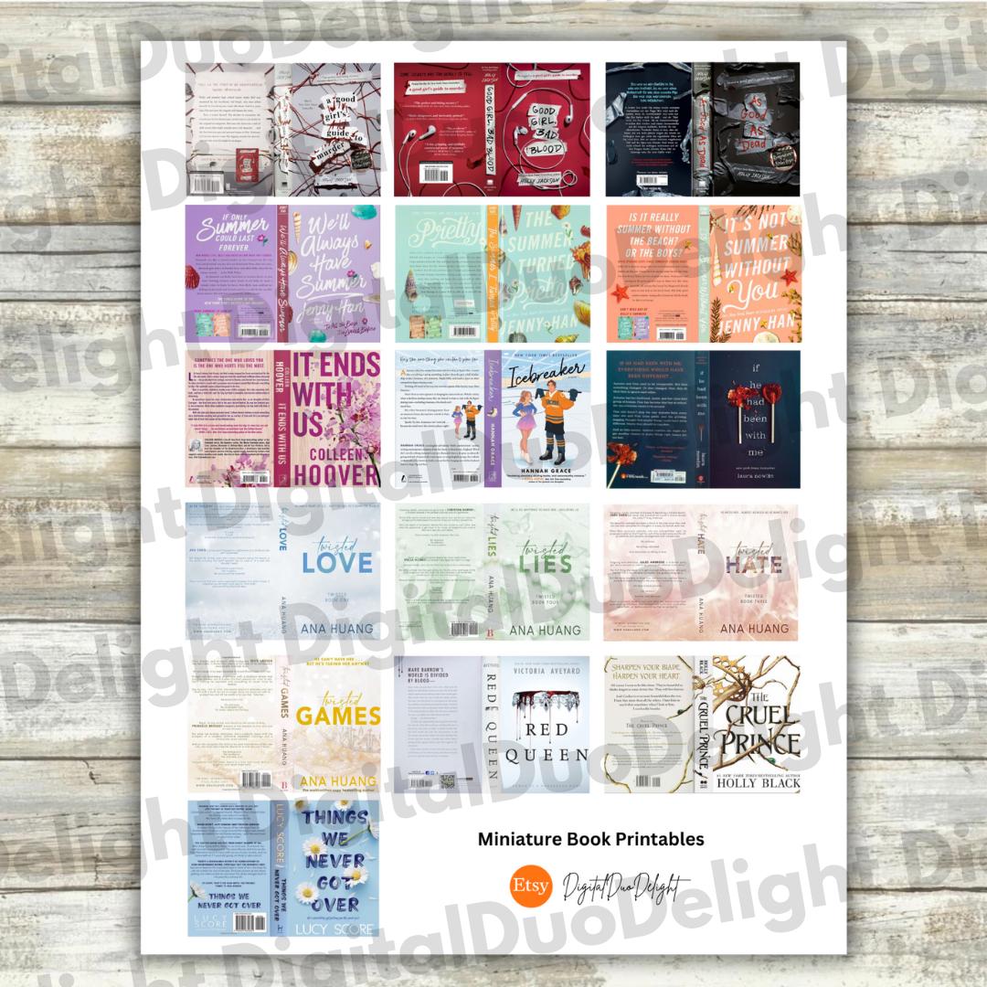 Miniature Books Printable, Dollhouse, Keychain, Collectable, Keepsake ...