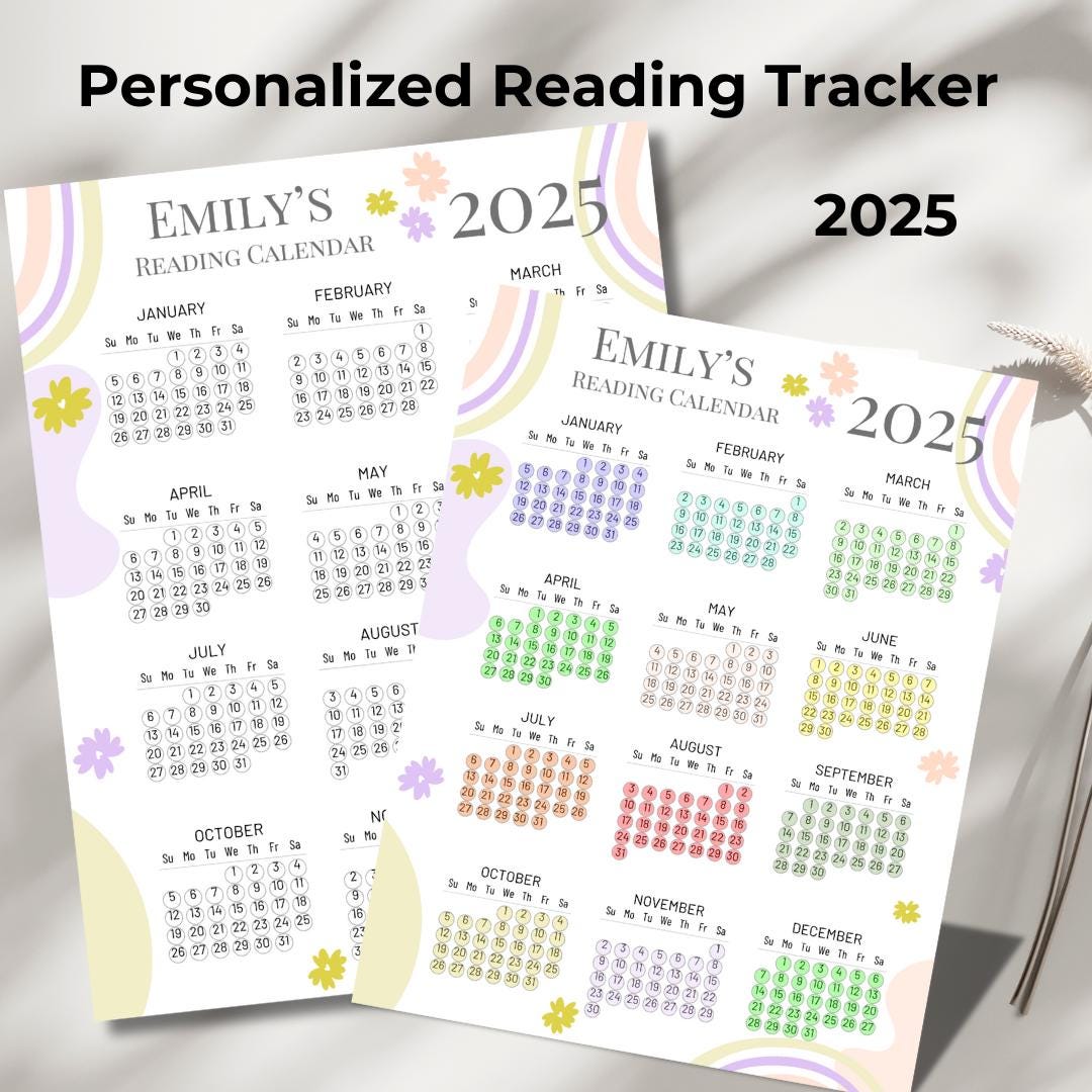 Reading Log Editable Personalized Custom Tracker Log Journal Children ...
