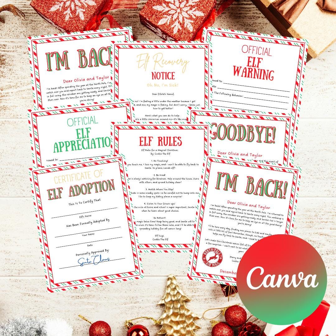 Customizable Elf Letters, Canva Editable Template, Christmas Elf Props ...