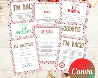 Customizable Elf Letters Minimalistic, Canva Editable Template, Elf on ...