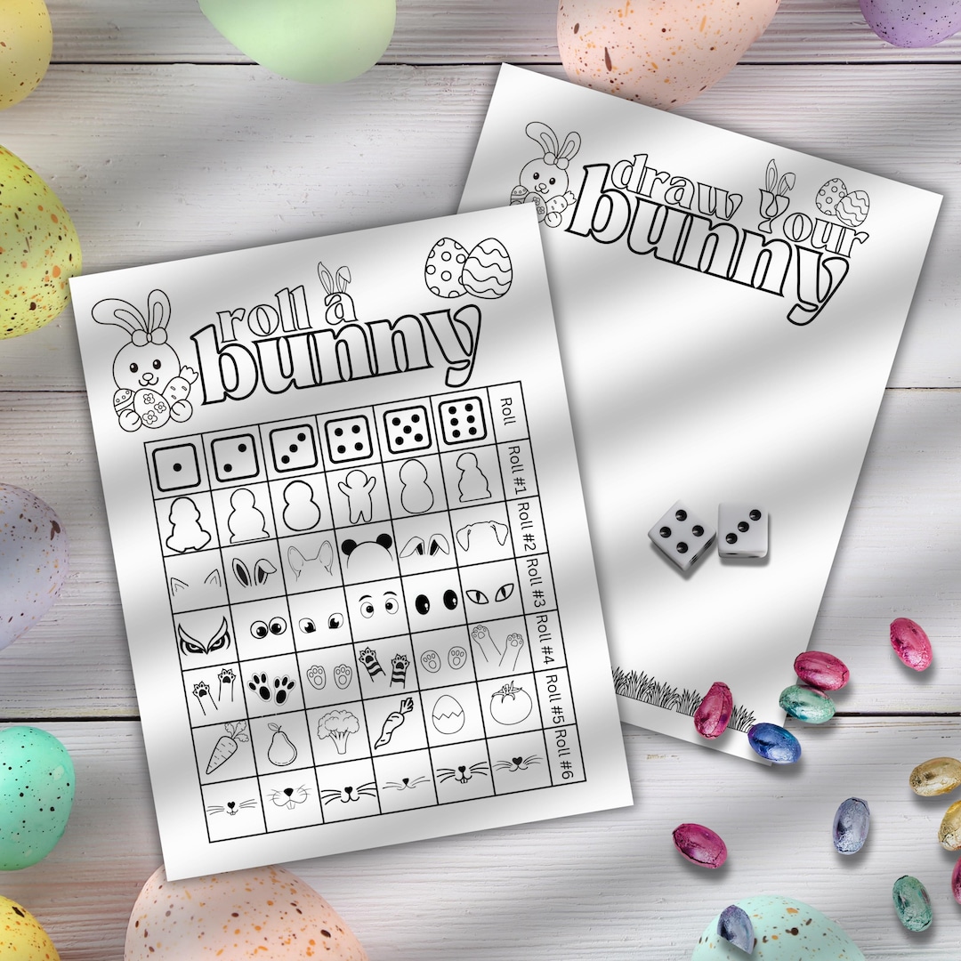 Printable Easter Roll A Bunny Dice Game - Kids Easter Activity - Family ...