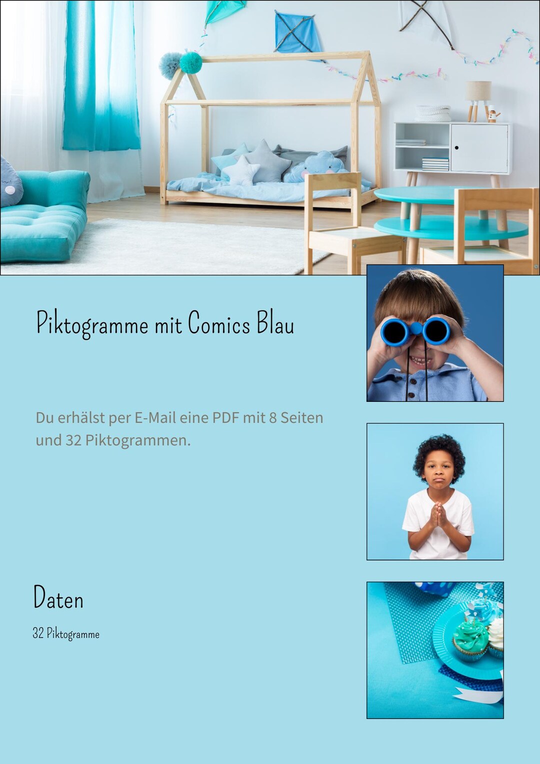 Pictograms for Everyday Life 32 Cards Blue - Etsy