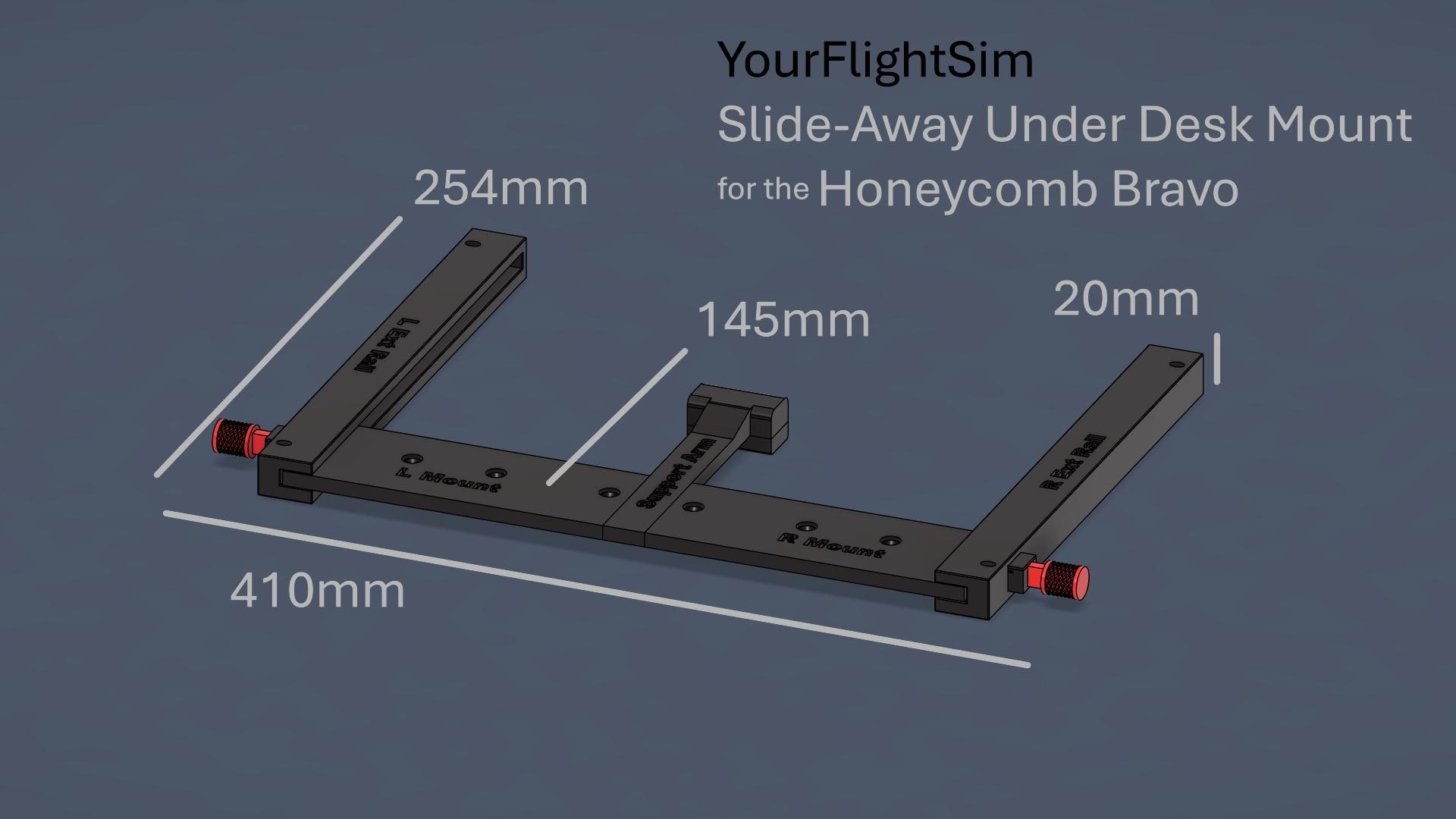 Sliding Under Desk Mount Honeycomb Bravo Throttle Quadrant Mount ...