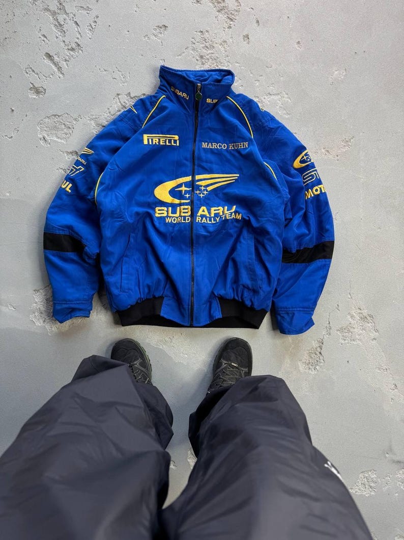 Rare Vintage Subaru World Bally Team Bomber Racing Jacket Mens Size M ...