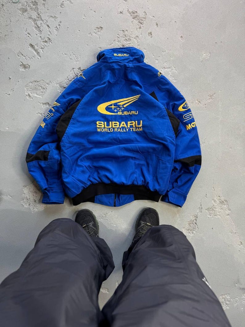 Rare Vintage Subaru World Bally Team Bomber Racing Jacket Mens Size M ...