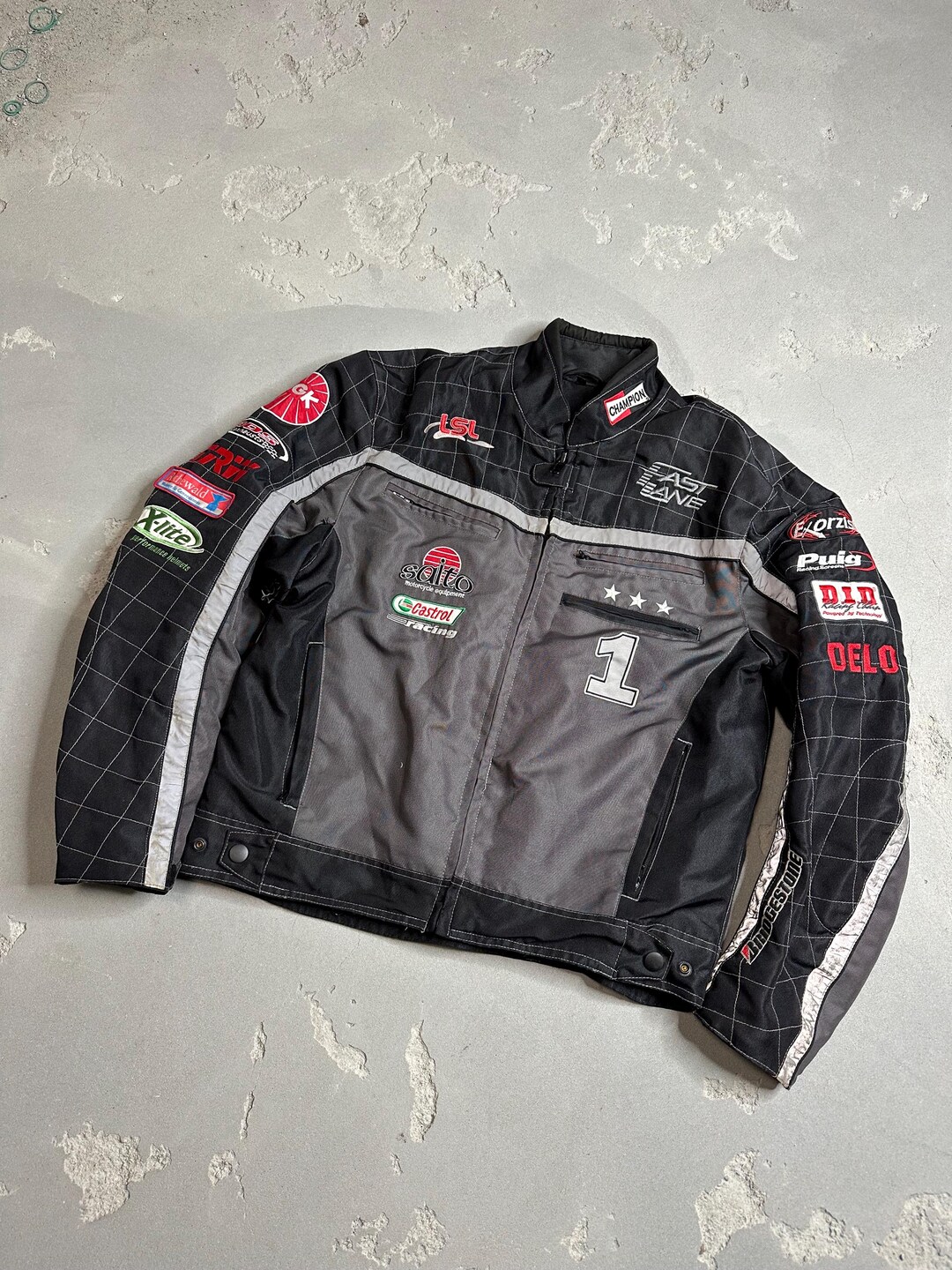 Vintage Speed Freak Fast Lane Nascar Racing Moto Jacket Mens Size L - Etsy