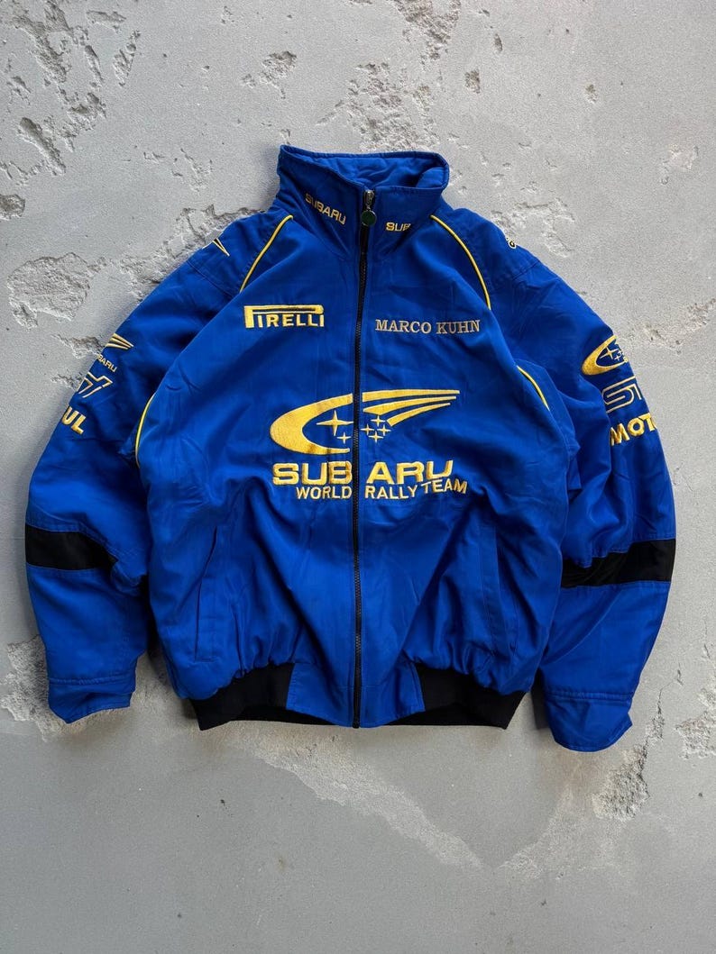 Rare Vintage Subaru World Bally Team Bomber Racing Jacket Mens Size M ...