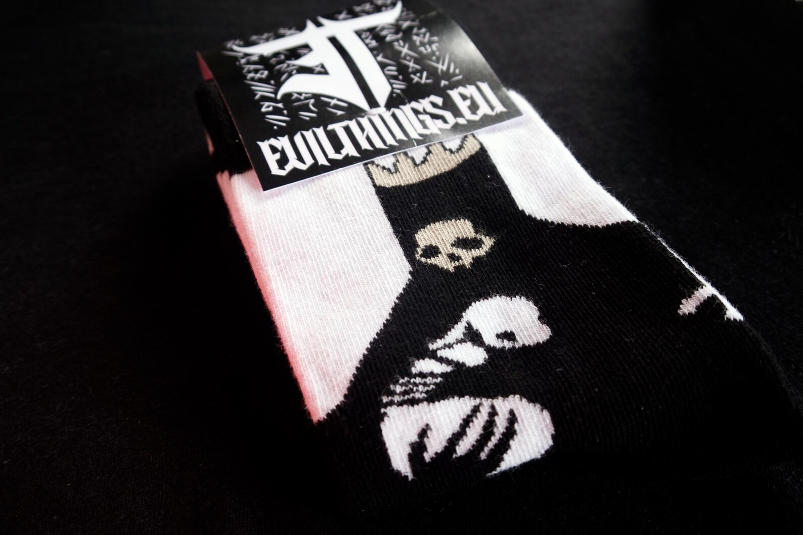 Evil Skeleton King Socks Halloween Socks Socks for Women Spooky Socks ...