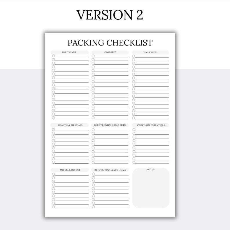 Travel Packing List, Travel Checklist, Travel Documents, Electronics ...