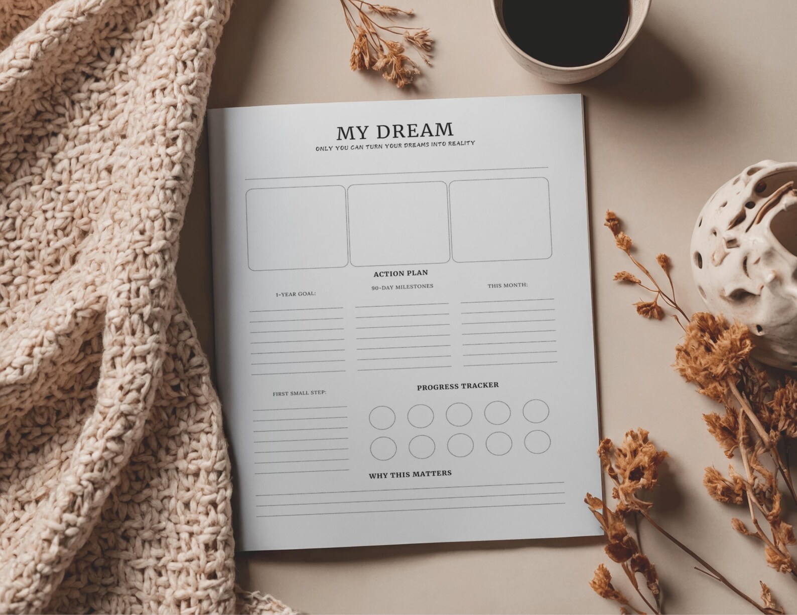 Dream Life Planner Insert, Bucket List Printable, Vision Board Template ...