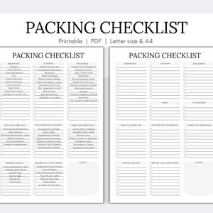 Travel Packing List, Travel Checklist, Travel Documents, Electronics ...