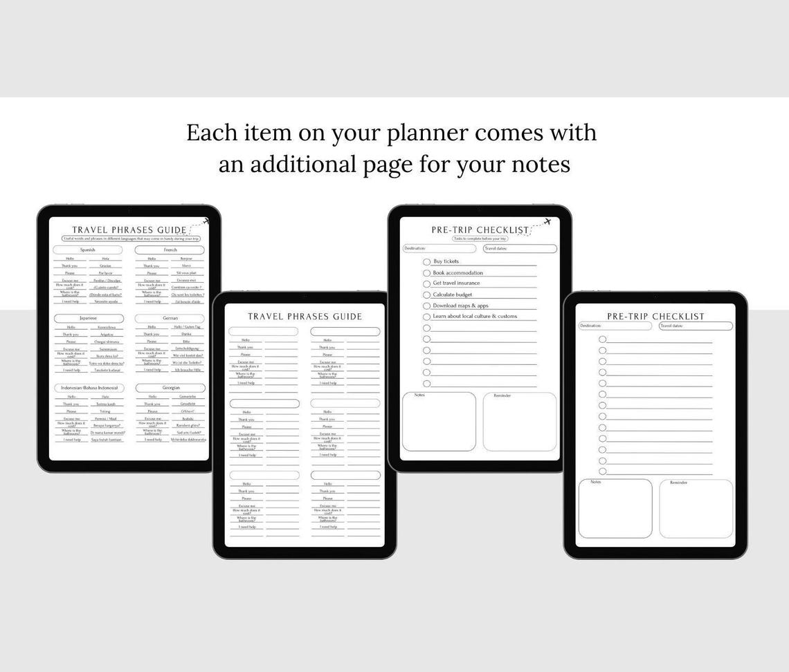 Travel Bucket List, Travel Planner Printable, Packing Chechlist, Trip ...