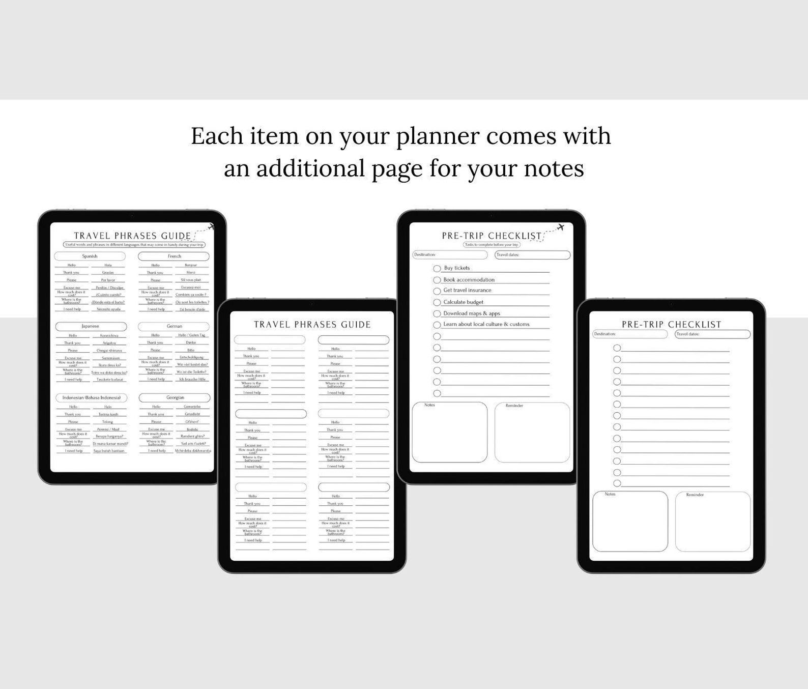 Travel Bucket List, Travel Planner Printable, Packing Chechlist, Trip ...