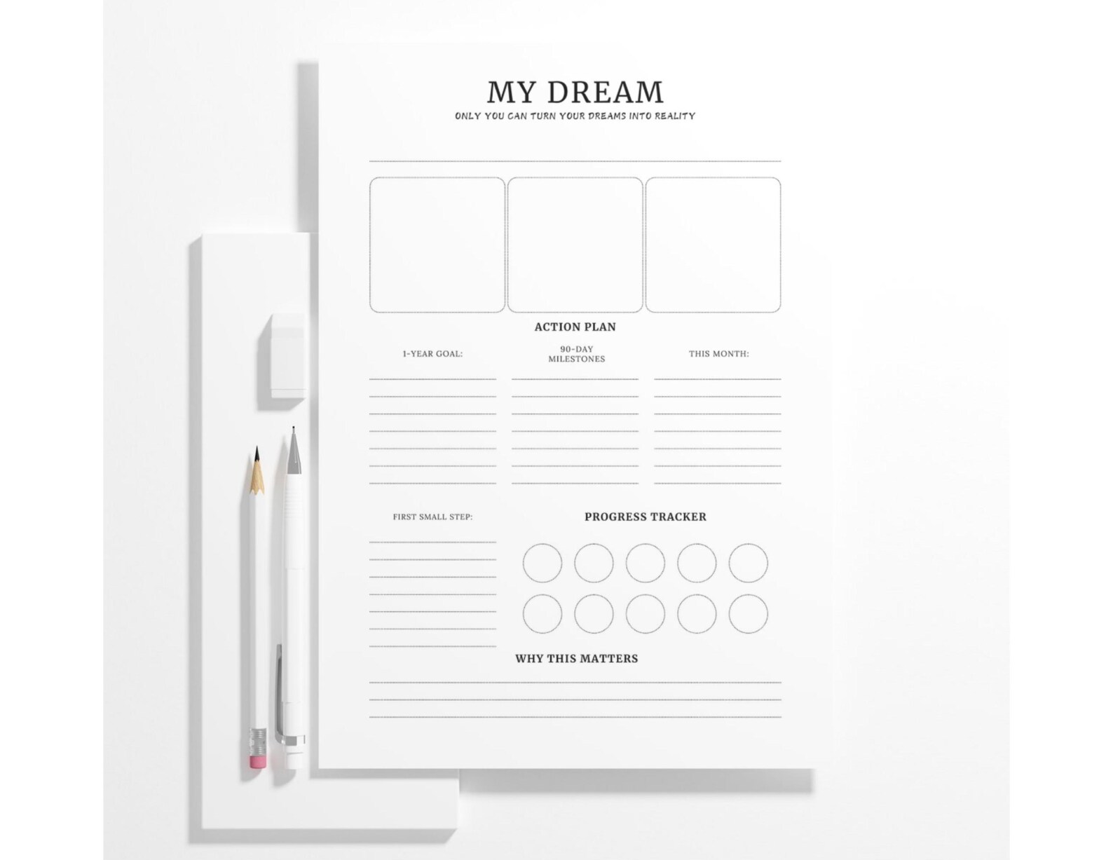 Dream Life Planner Insert, Bucket List Printable, Vision Board Template ...