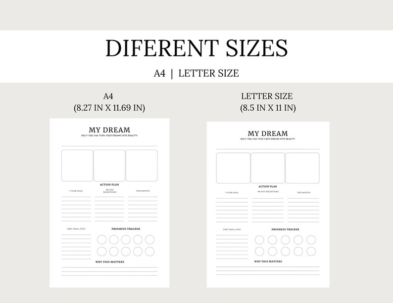 Dream Life Planner Insert, Vision Board Template (A4 & Letter PDF) - Etsy