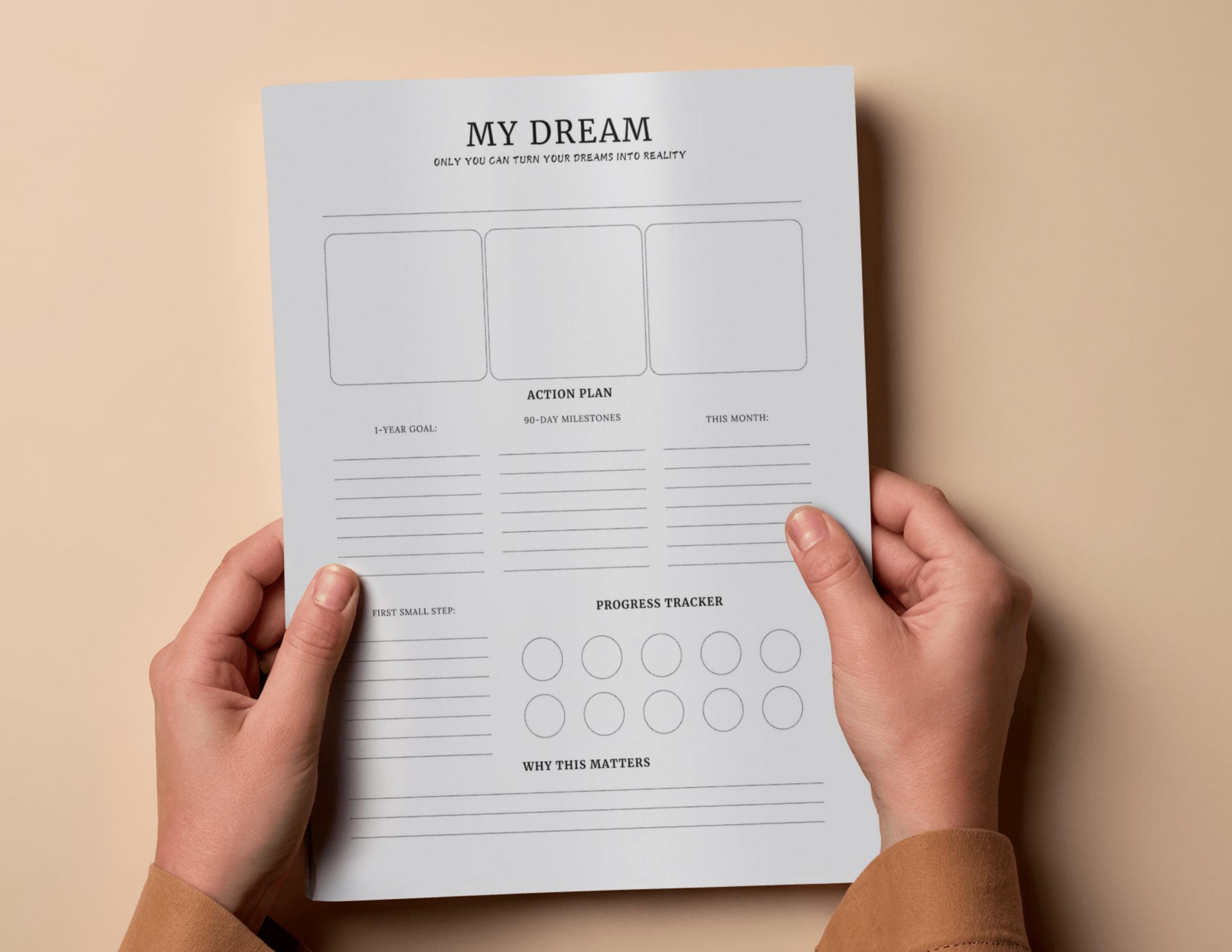 Dream Life Planner Insert, Vision Board Template (A4 & Letter PDF) - Etsy