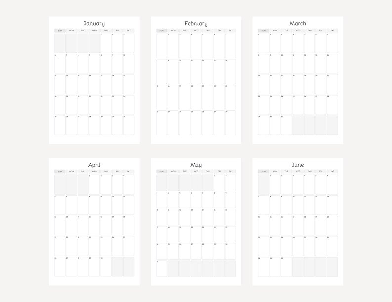 2026 Monthly Calendar, 2026 Monthly Planner Vertical, Letter & A4 Sizes ...
