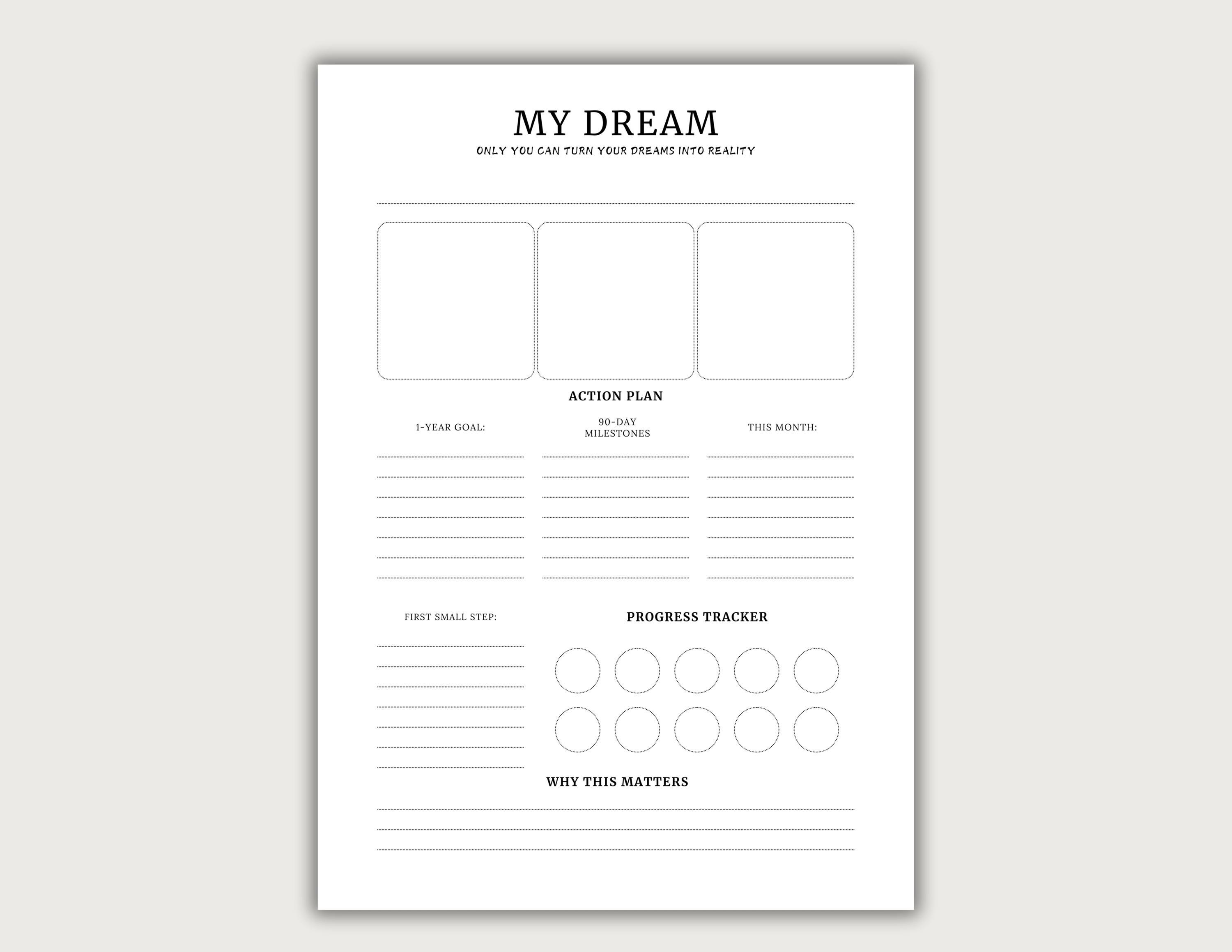 Dream Life Planner Insert, Vision Board Template (A4 & Letter PDF) - Etsy