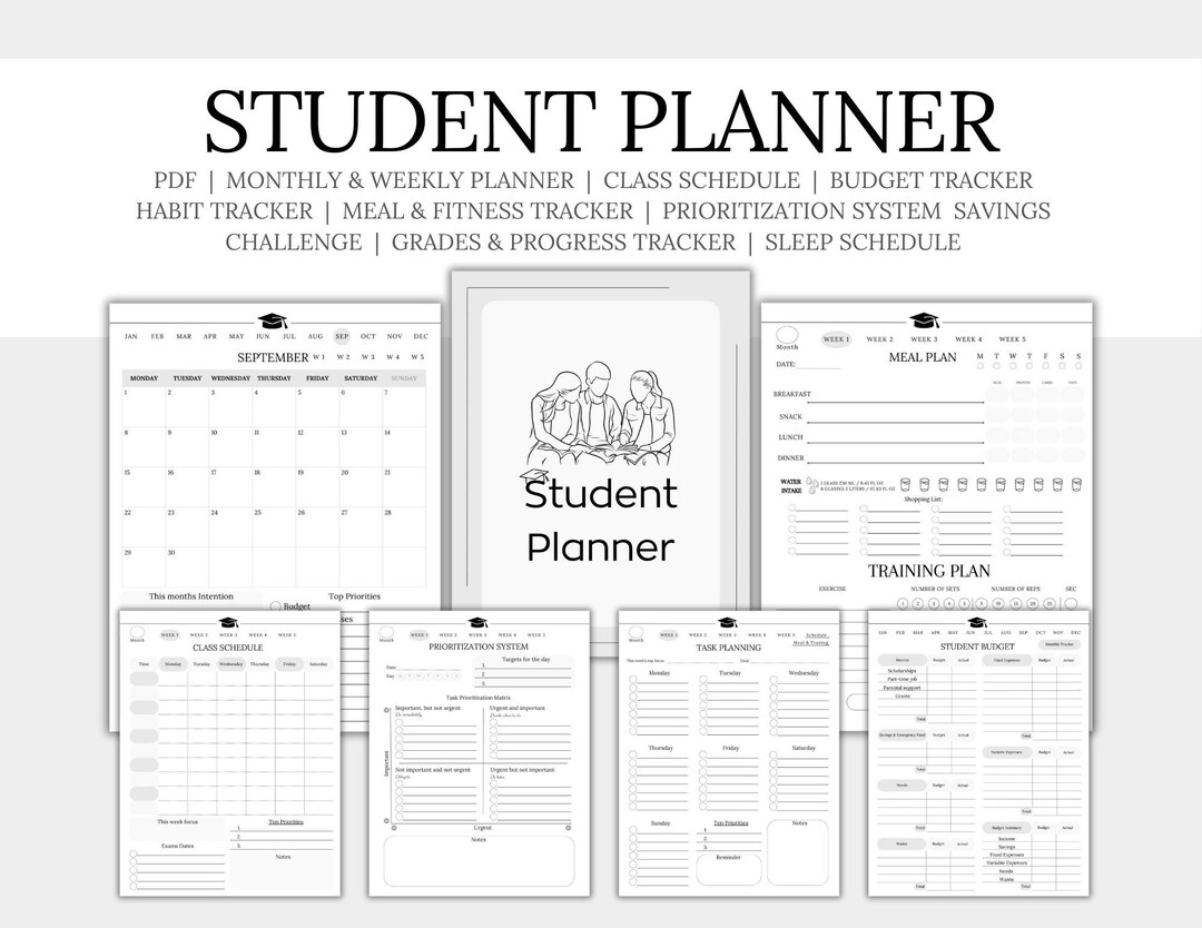 Digital Student Planner, Student Budget, Academic Planner, Tracker for ...