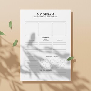 Dream Life Planner Insert, Bucket List Printable, Vision Board Template ...