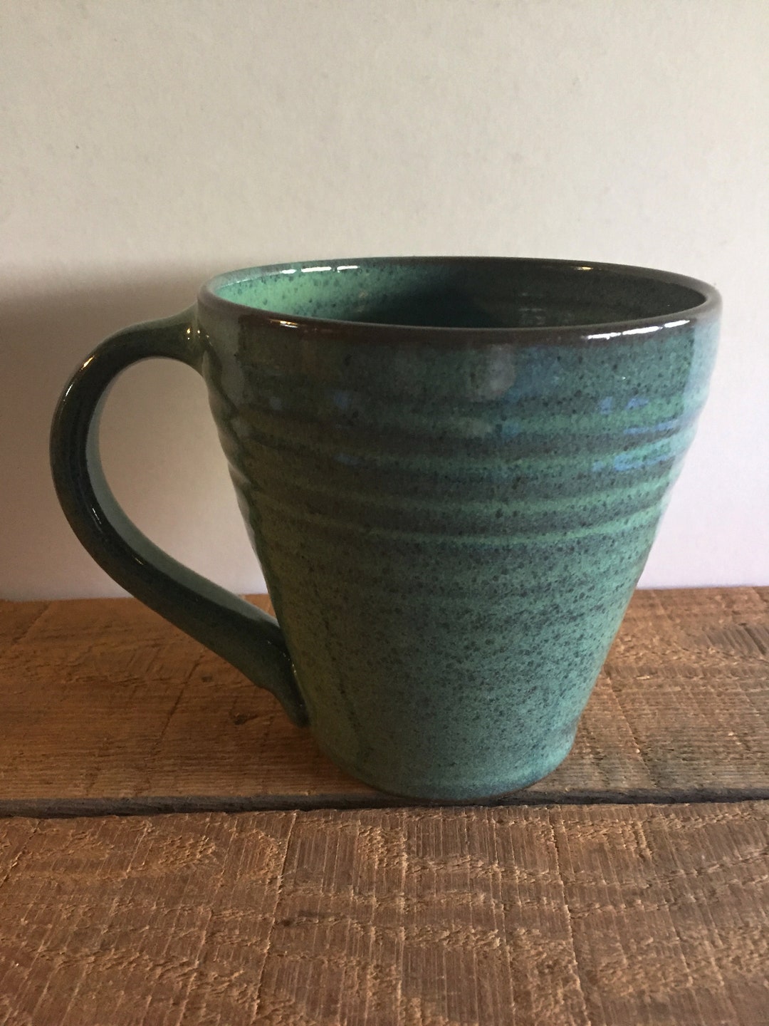 Large Stoneware Mug in Green - Etsy
