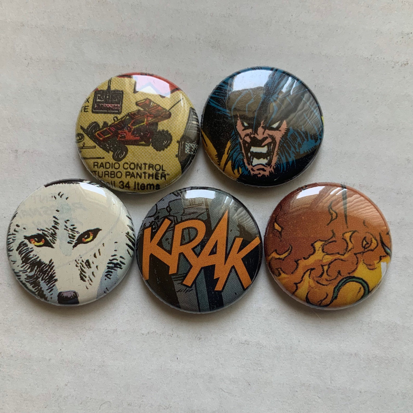 One of a Kind Comic Book Button Sets (multiple Sets!) - Etsy