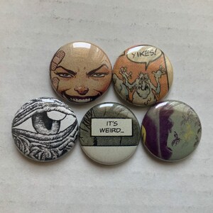 One of a Kind Comic Book Button Sets multiple Sets | Etsy