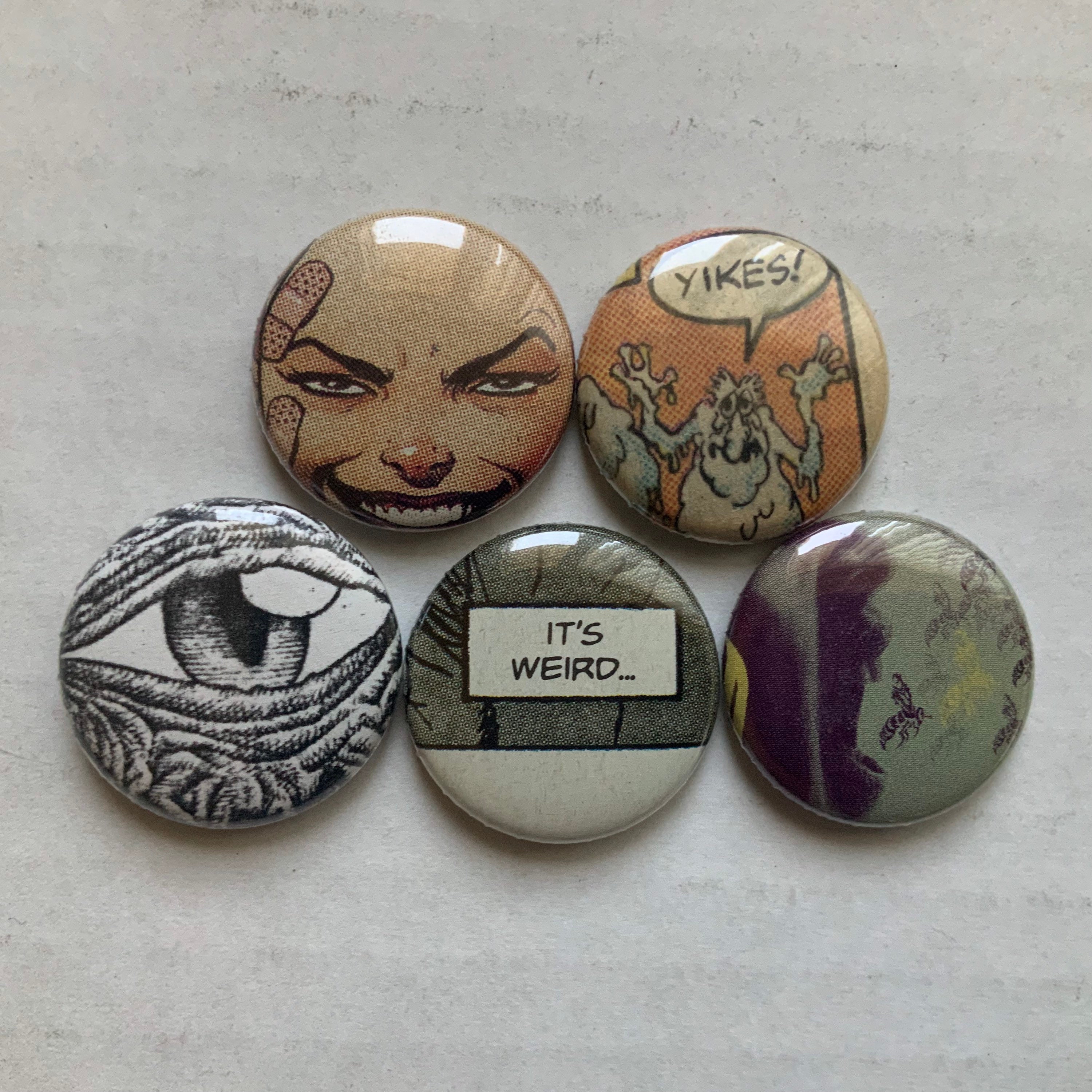 One of a Kind Comic Book Button Sets (multiple Sets!) - Etsy