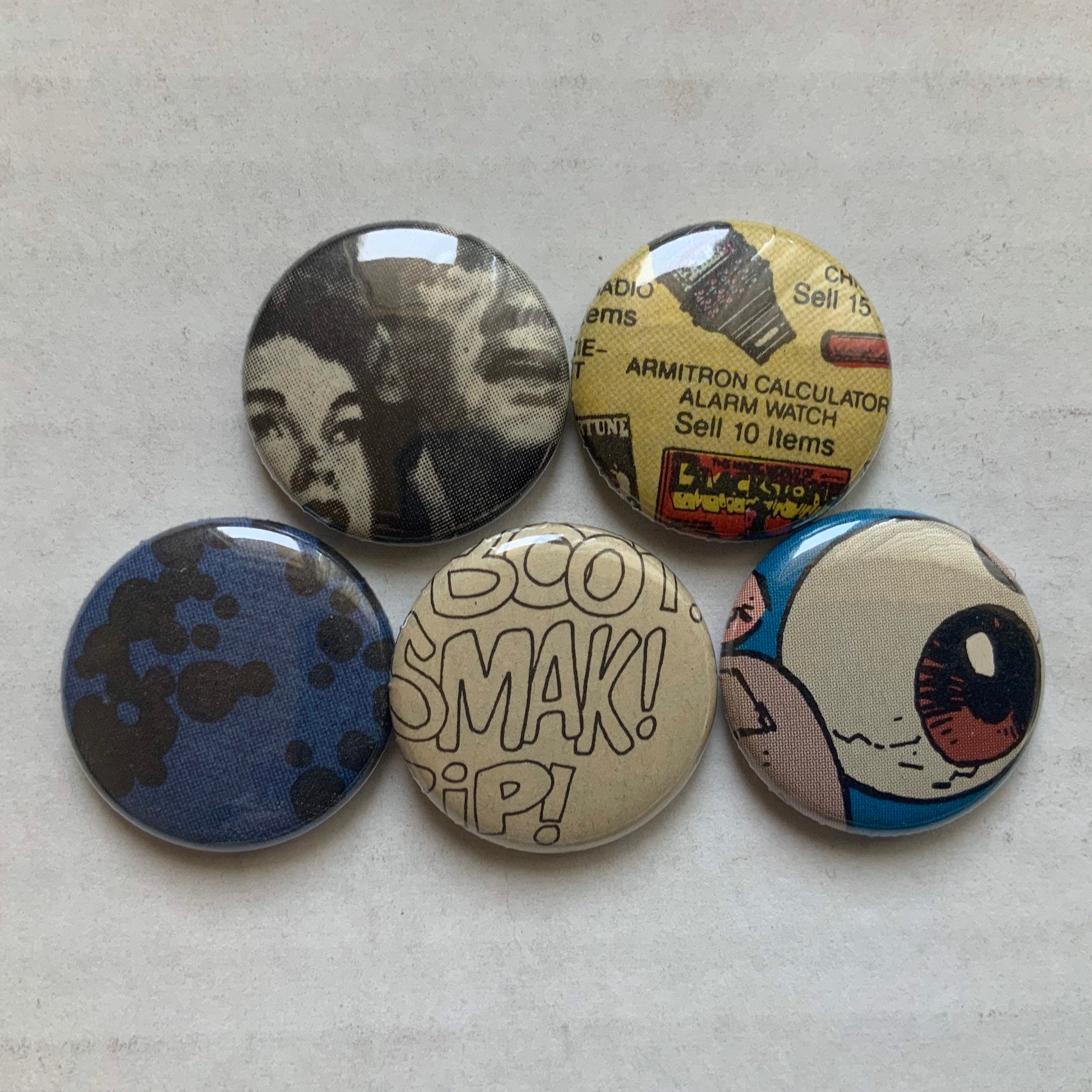 One of a Kind Comic Book Button Sets (multiple Sets!) - Etsy
