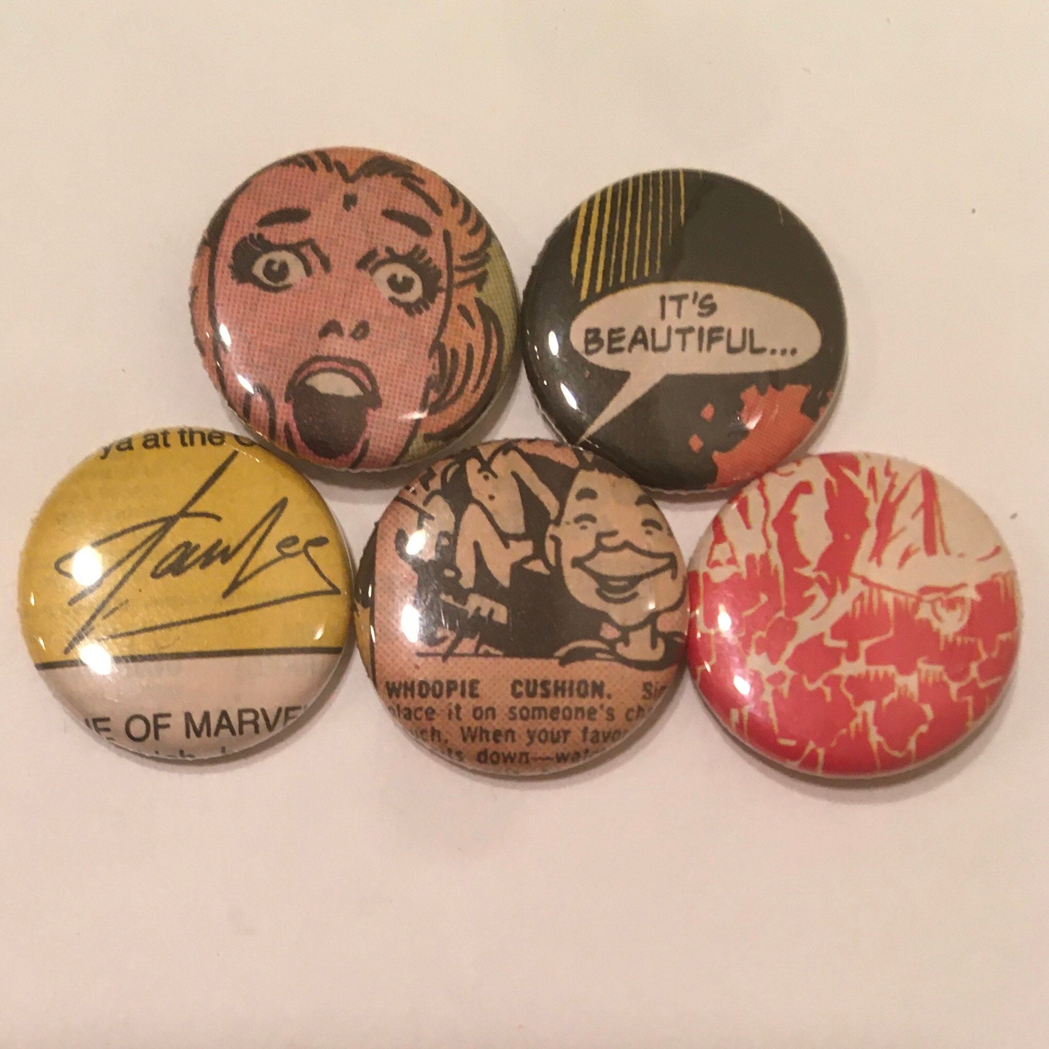 One of a Kind Comic Book Button Sets (multiple Sets!) - Etsy