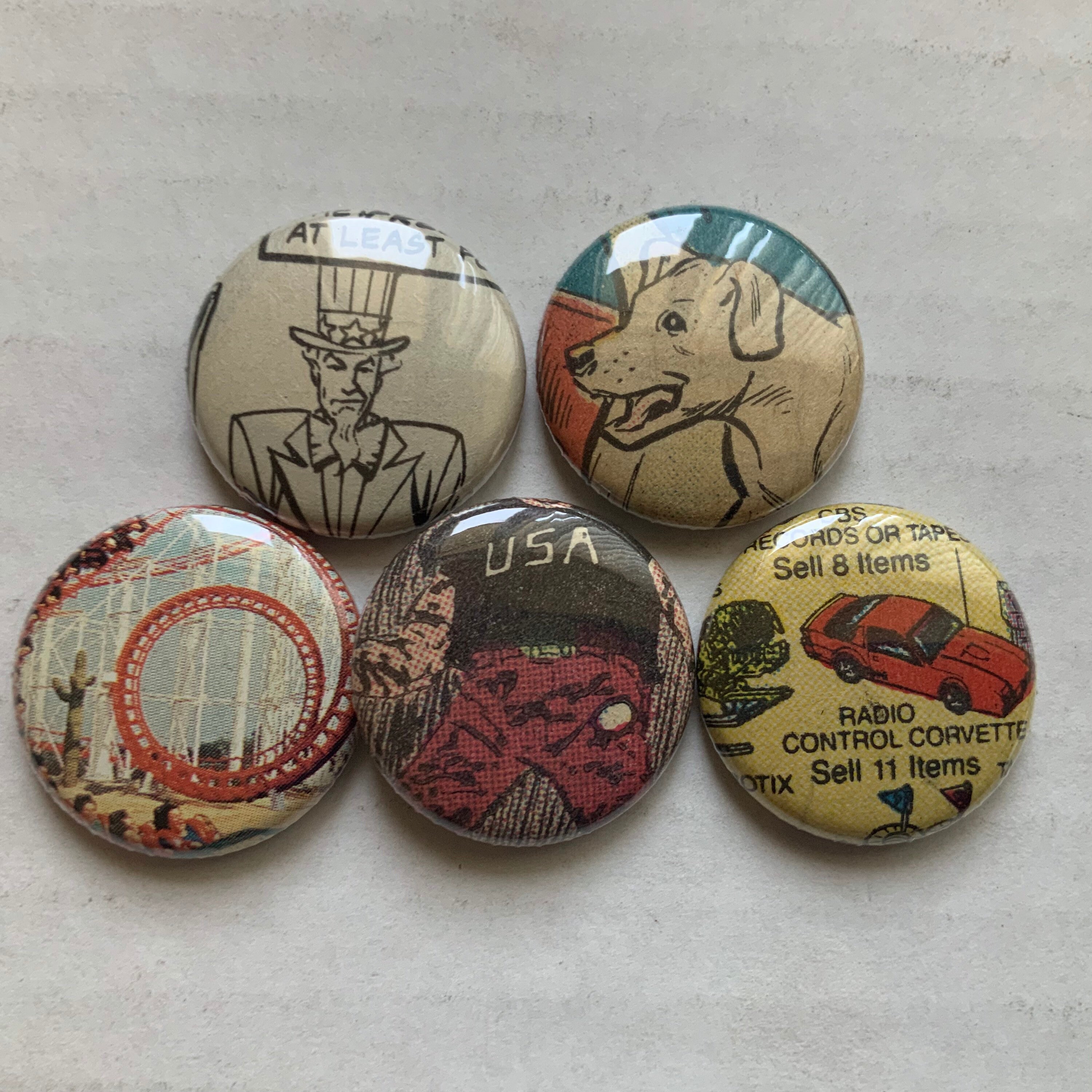 One of a Kind Comic Book Button Sets (multiple Sets!) - Etsy