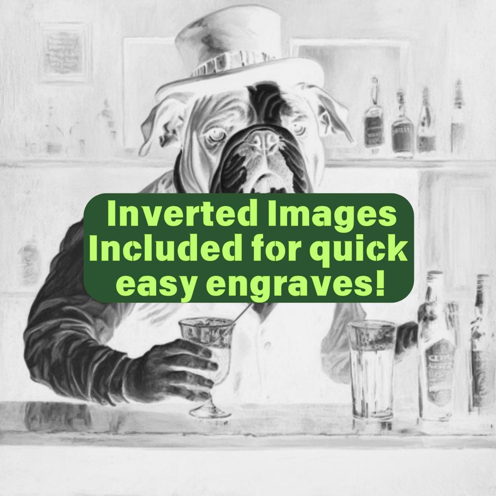 4 Dog Bartenders Funny PNG Laser Engraving Files for Slate or Wood - Etsy