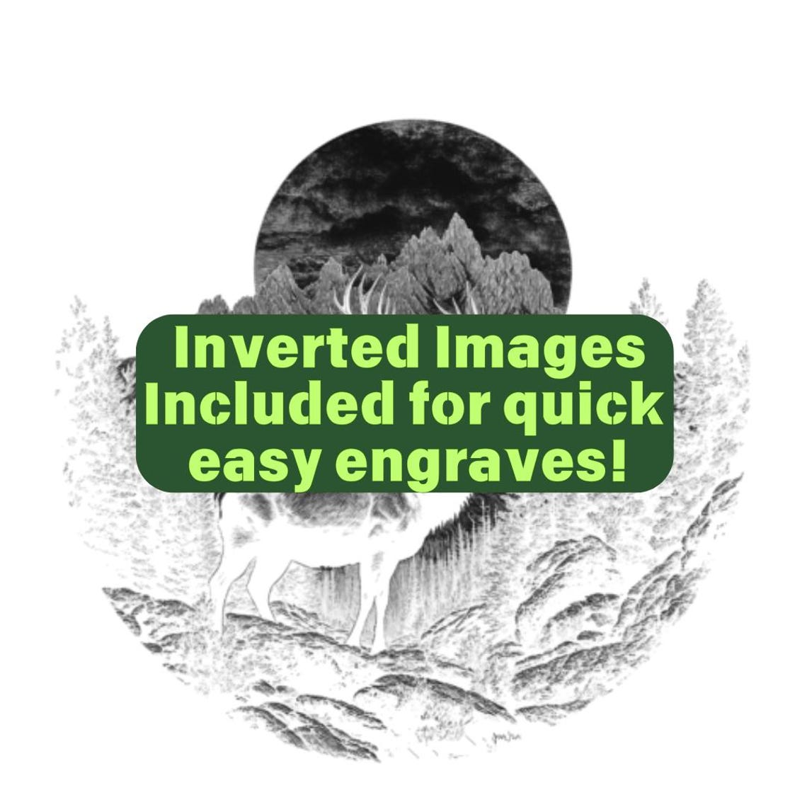 4 Mountain Wildlife Art PNG Laser Engraving Files for Slate or Wood - Etsy