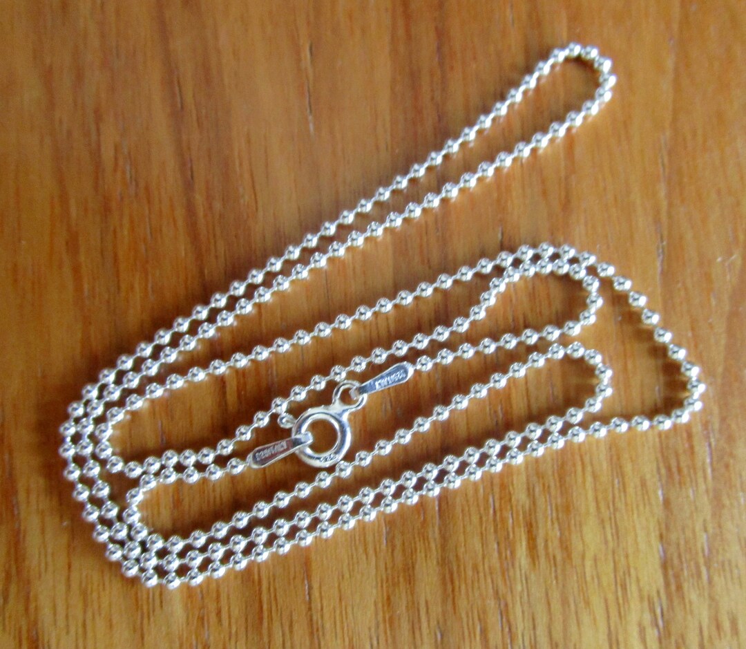 18 Inch Ball Chain Sterling Silver Neck Chain - Italian - Etsy