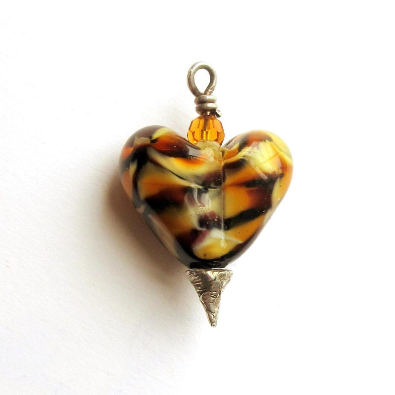 Lamp Work Heart Pendant - Etsy