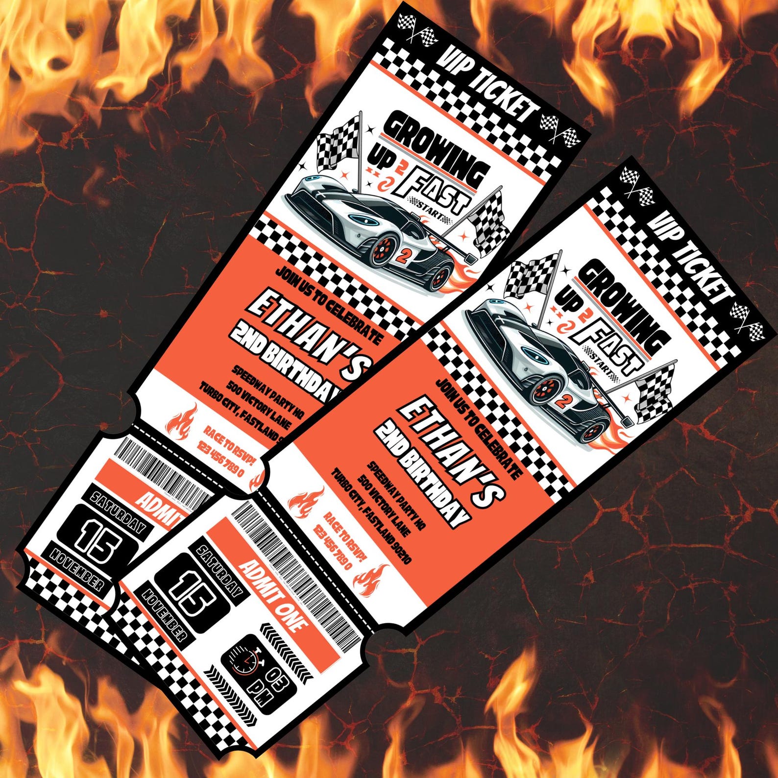 Race Car Birthday Invitation – Editable VIP Ticket Style – Canva ...