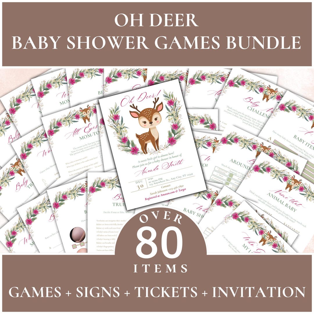 Ultimate Baby Shower Games Bundle, Over 80 Printable Templates, Instant ...