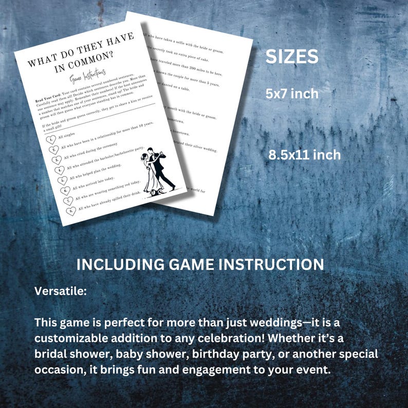 Interactive Wedding Digital Game Cards Template, Fun Guest Activity for ...