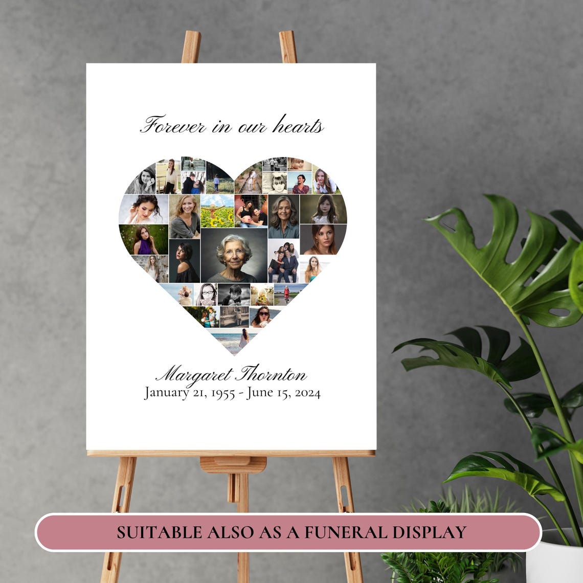 Heart-shaped Photo Collage | Custom Love Story Digital Print | Memorial ...