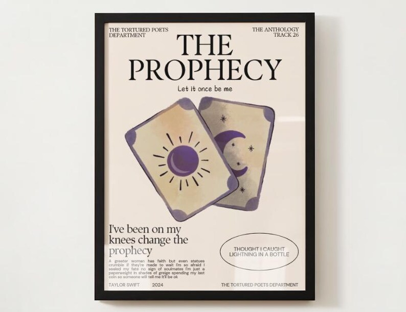 The Prophecy Watercolor Painted Taylor Swift Decor the Tortured Poets Department TTPD the ...