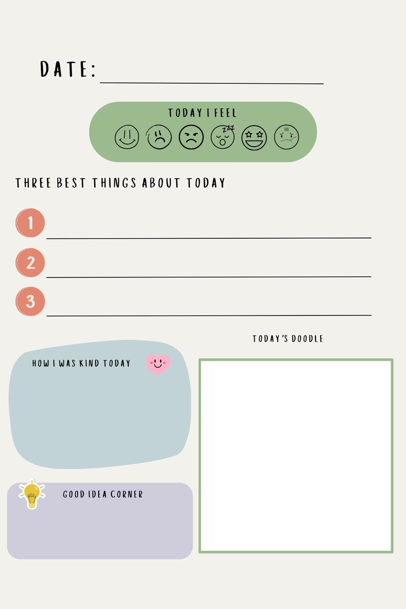 Kids Daily Gratitude Journal: Printable Prompts, Activity Pages ...