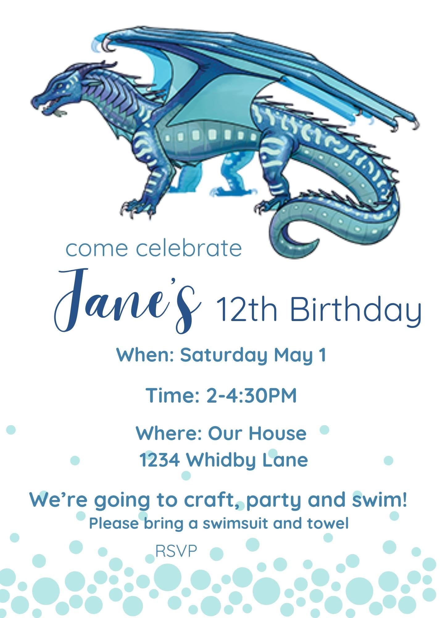 Wings of Fire Birthday Invitation - Etsy